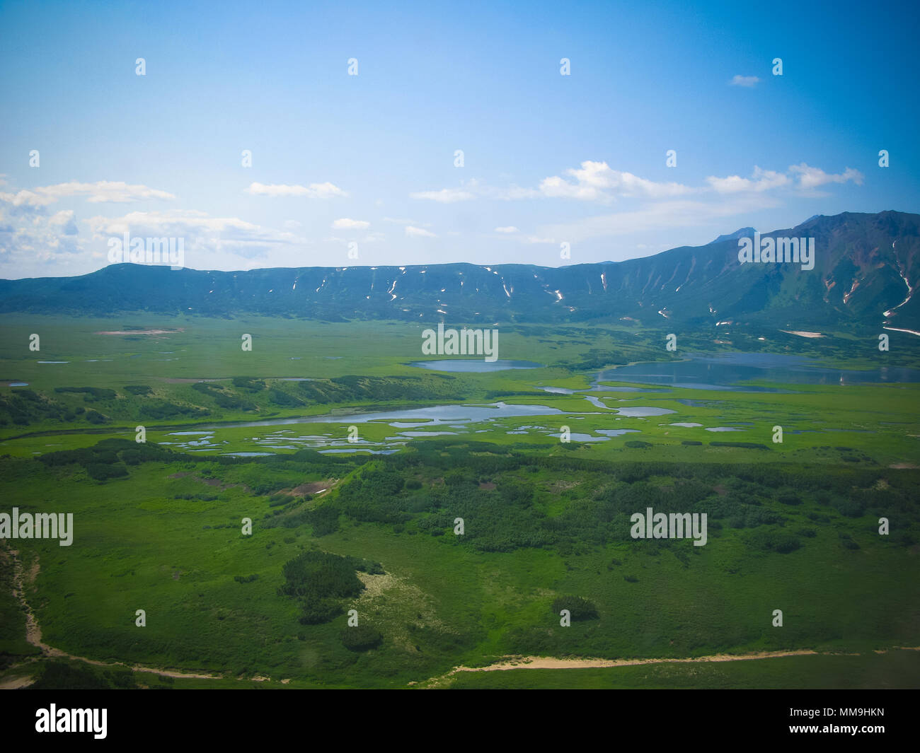 Panorama view to Caldera of Uzon Volcano at Kamchatka, Russia Stock ...