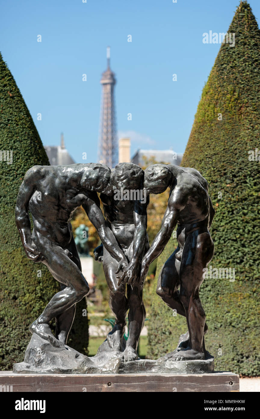 Paris - Museum Rodin. Sculpture of the Three Shades inspired with ...
