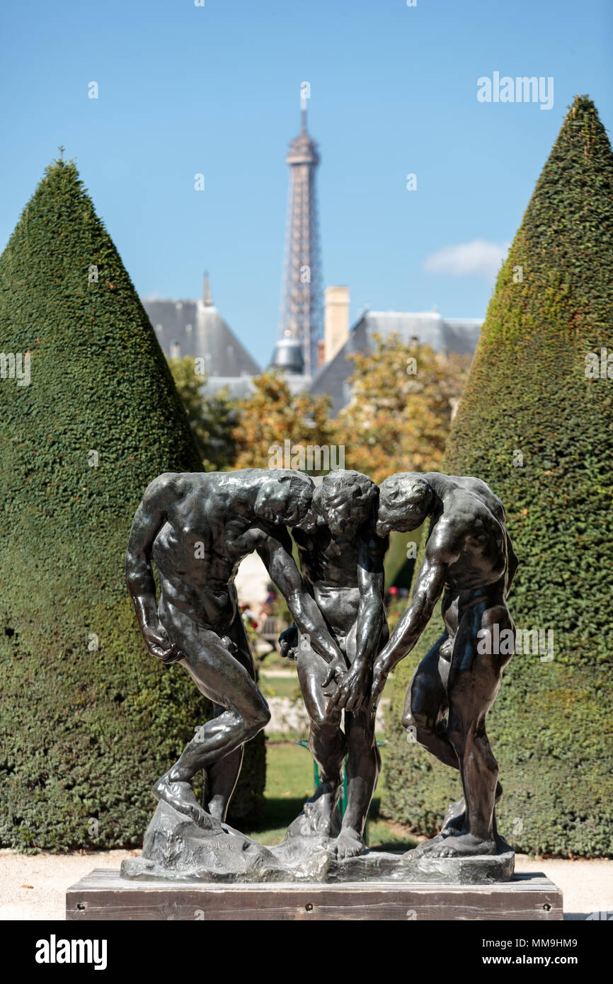 Paris - Museum Rodin. Sculpture of the Three Shades inspired with ...