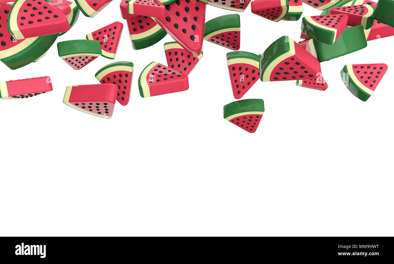 Watermelon slice background. 3D Rendering Stock Photo - Alamy