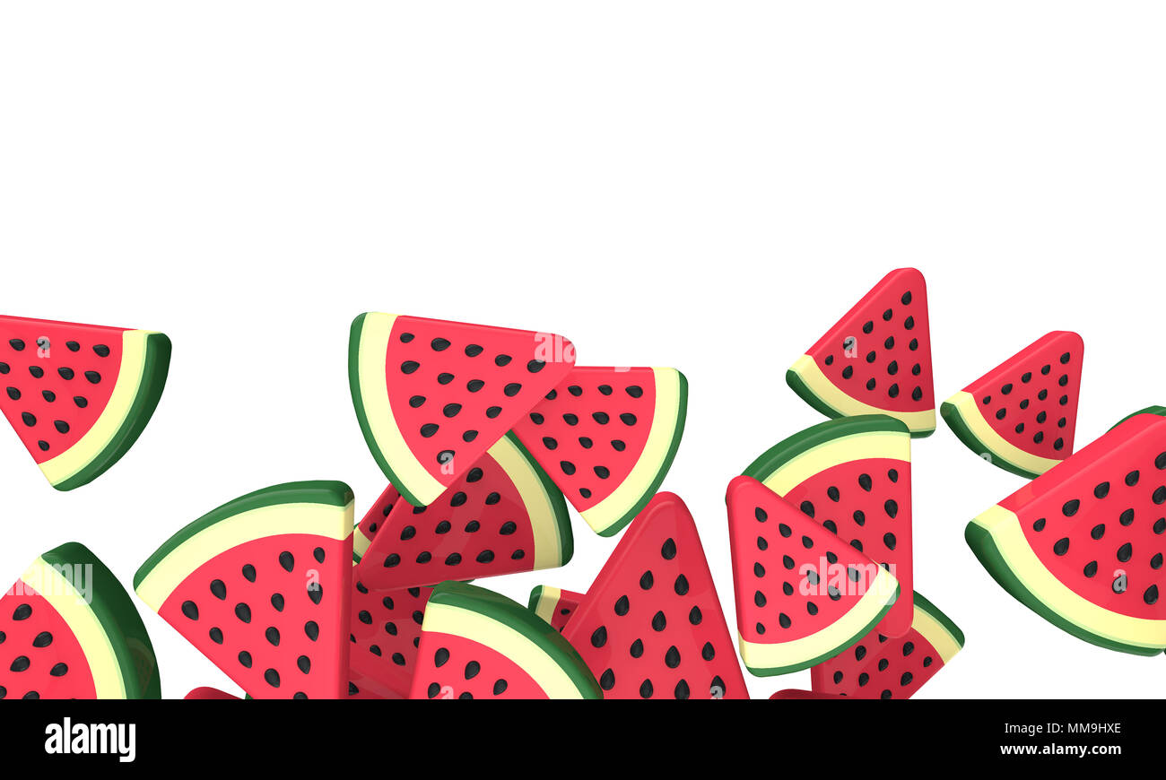 Watermelon slice background. 3D Rendering Stock Photo - Alamy