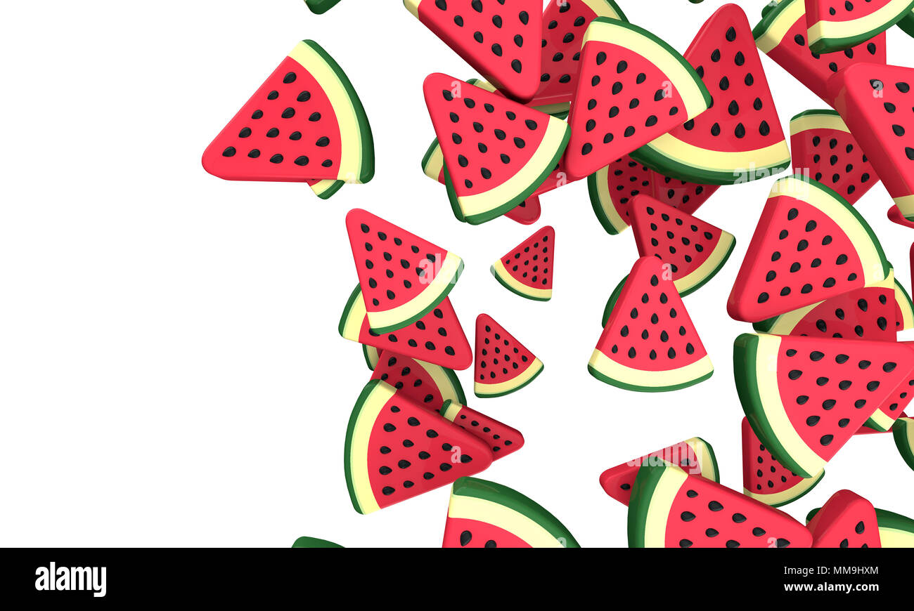 Watermelon slice background. 3D Rendering Stock Photo - Alamy