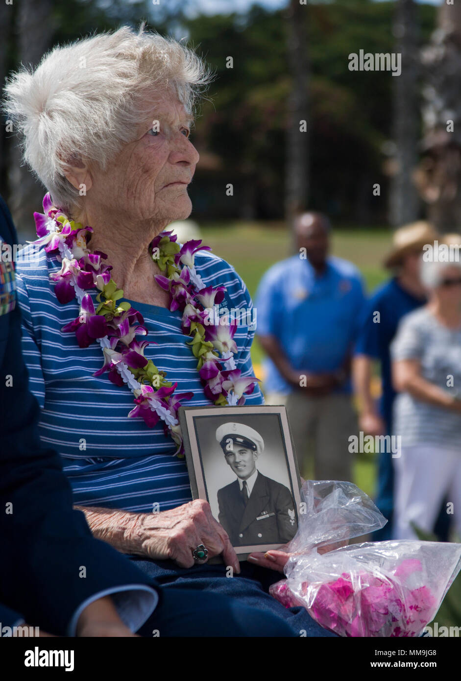 170919-N-NU281-0018 PEARL HARBOR (September 19, 2017) Emily Stone, wife ...