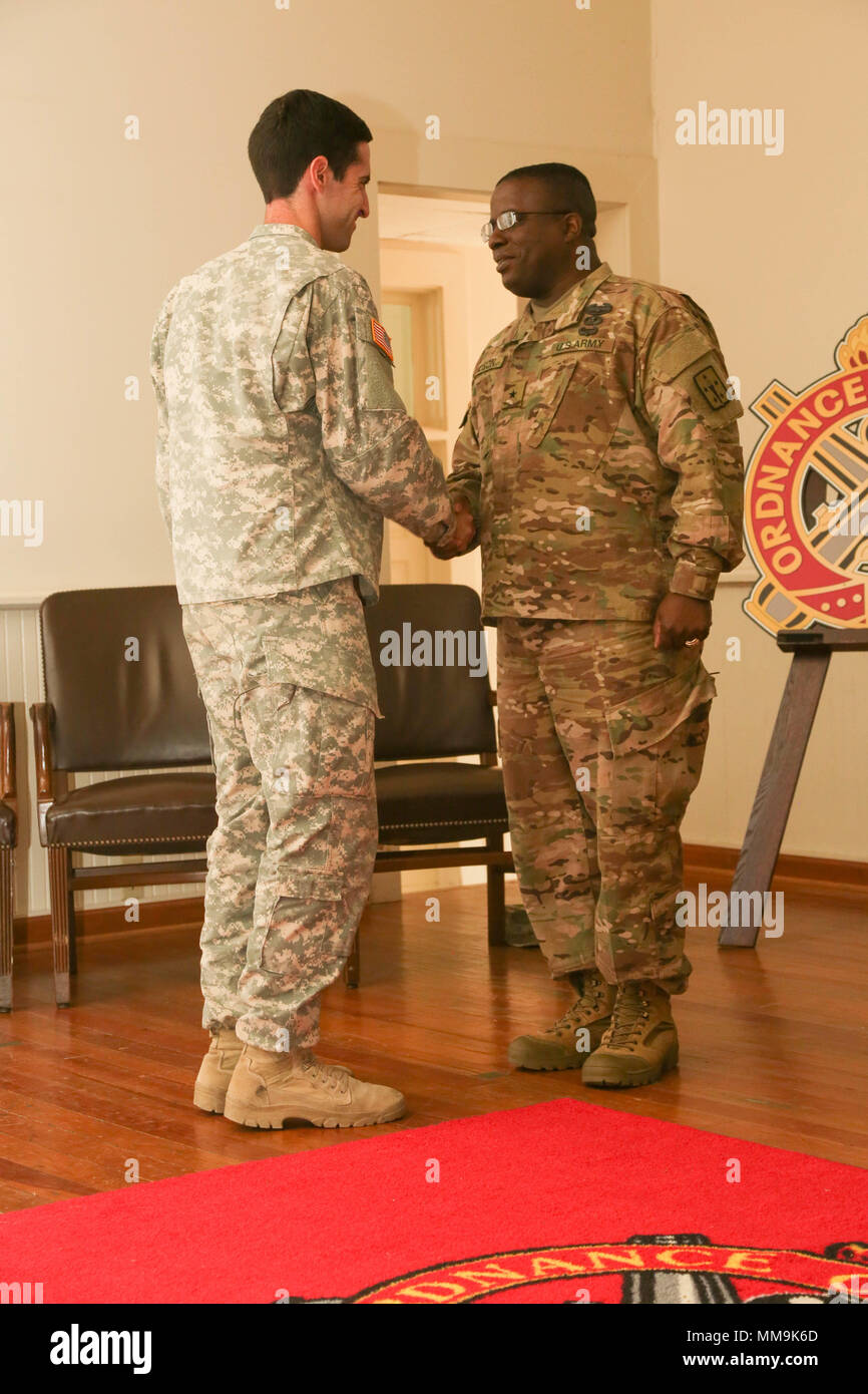 U.S. Soldiers shakes hands with Brig. Gen. David Wilson, the 40th Chief ...