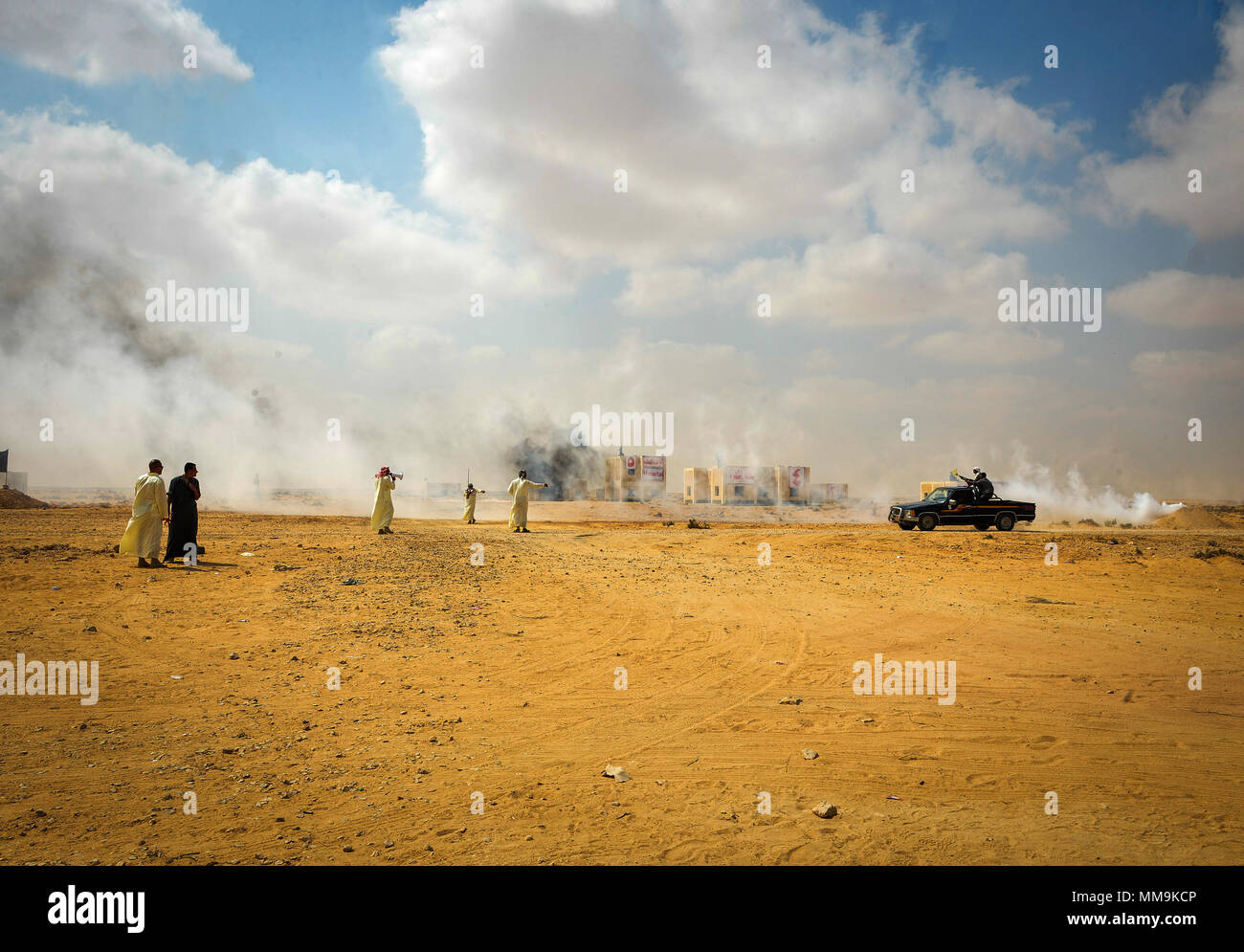 Egyptian service members participate in an Egyptian military ...