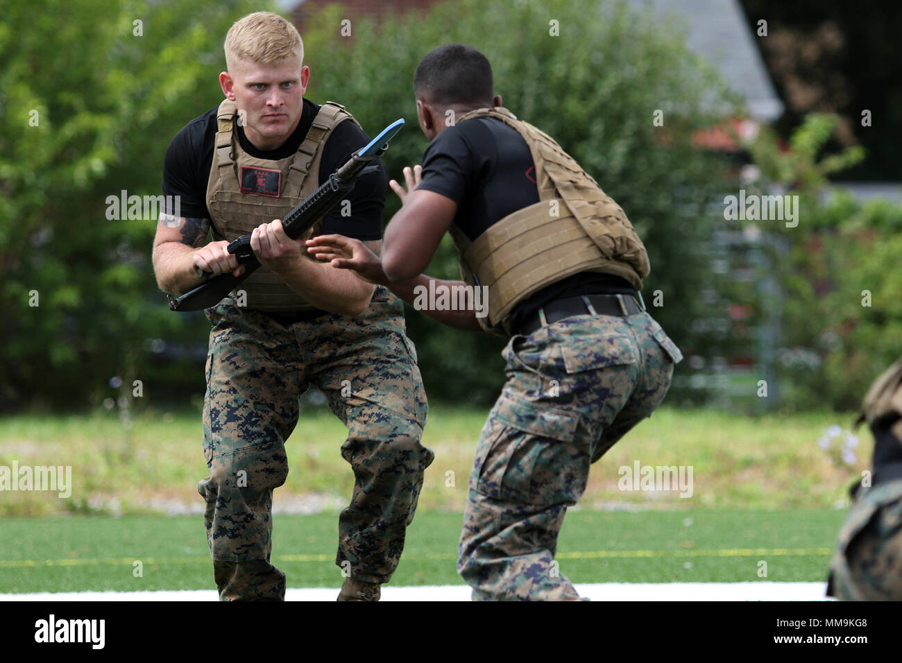 U.S. Marine Sgt. Randy Rees, conducts a Marine Corps Martial Art ...