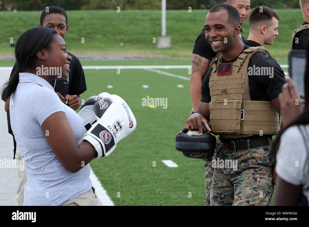 U.S. Marine Staff Sgt. Cary Edwards II, conducts a Marine Corps Martial ...