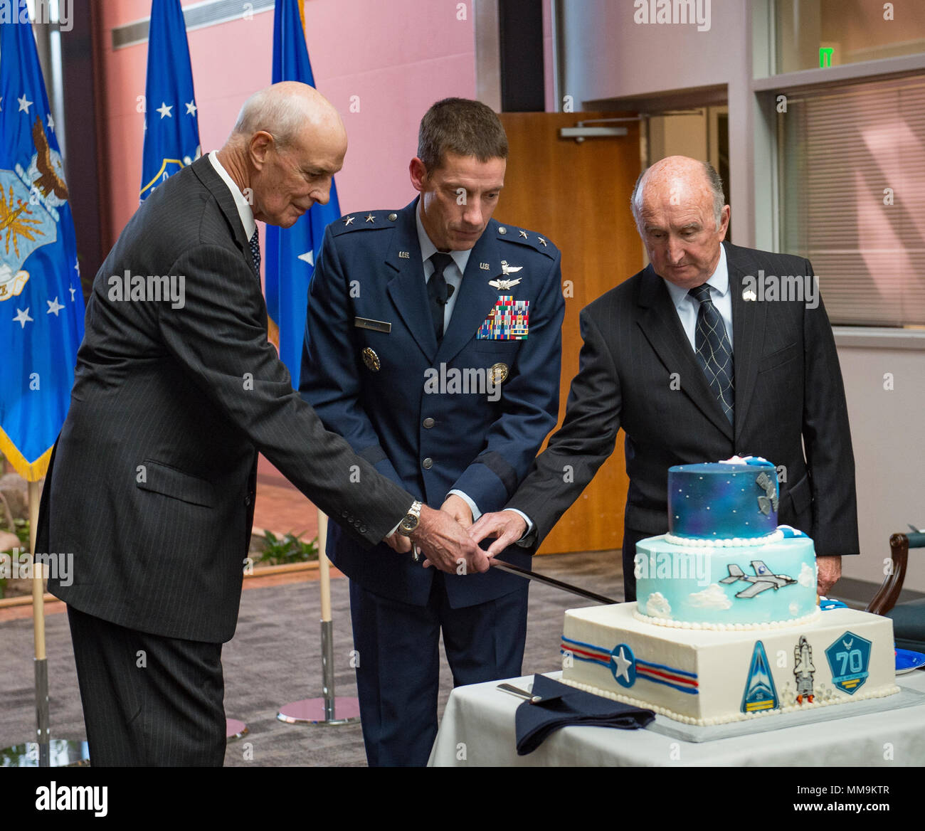 From left, U.S. Air Force Gen. (Ret) Howell Estes, Maj. Gen. Robert ...