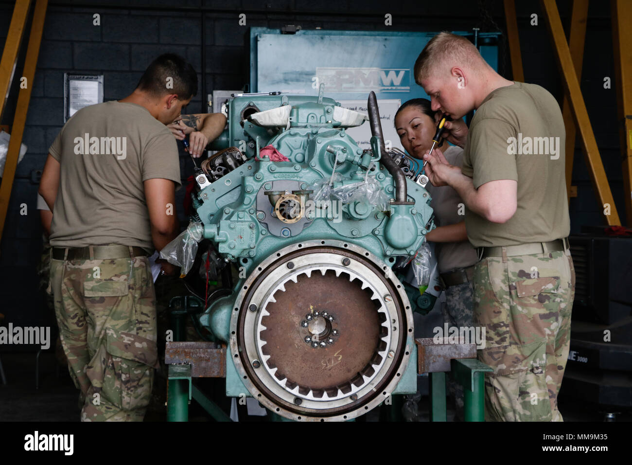 U.S. Army Soldiers assigned to the 558th Transportation Company, 10th ...