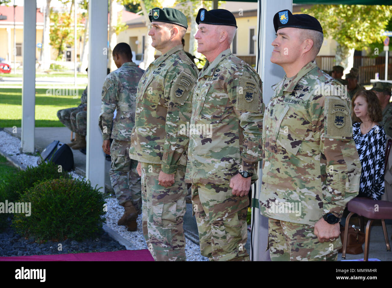 From Left to right, Sgt. Maj. Randy Surles, acting Command Sgt. Maj. U ...