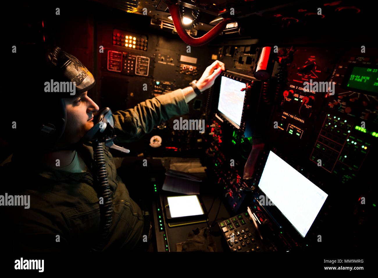 A radar navigator from the 2nd Bomb Wing, Barksdale Air Force Base, La ...