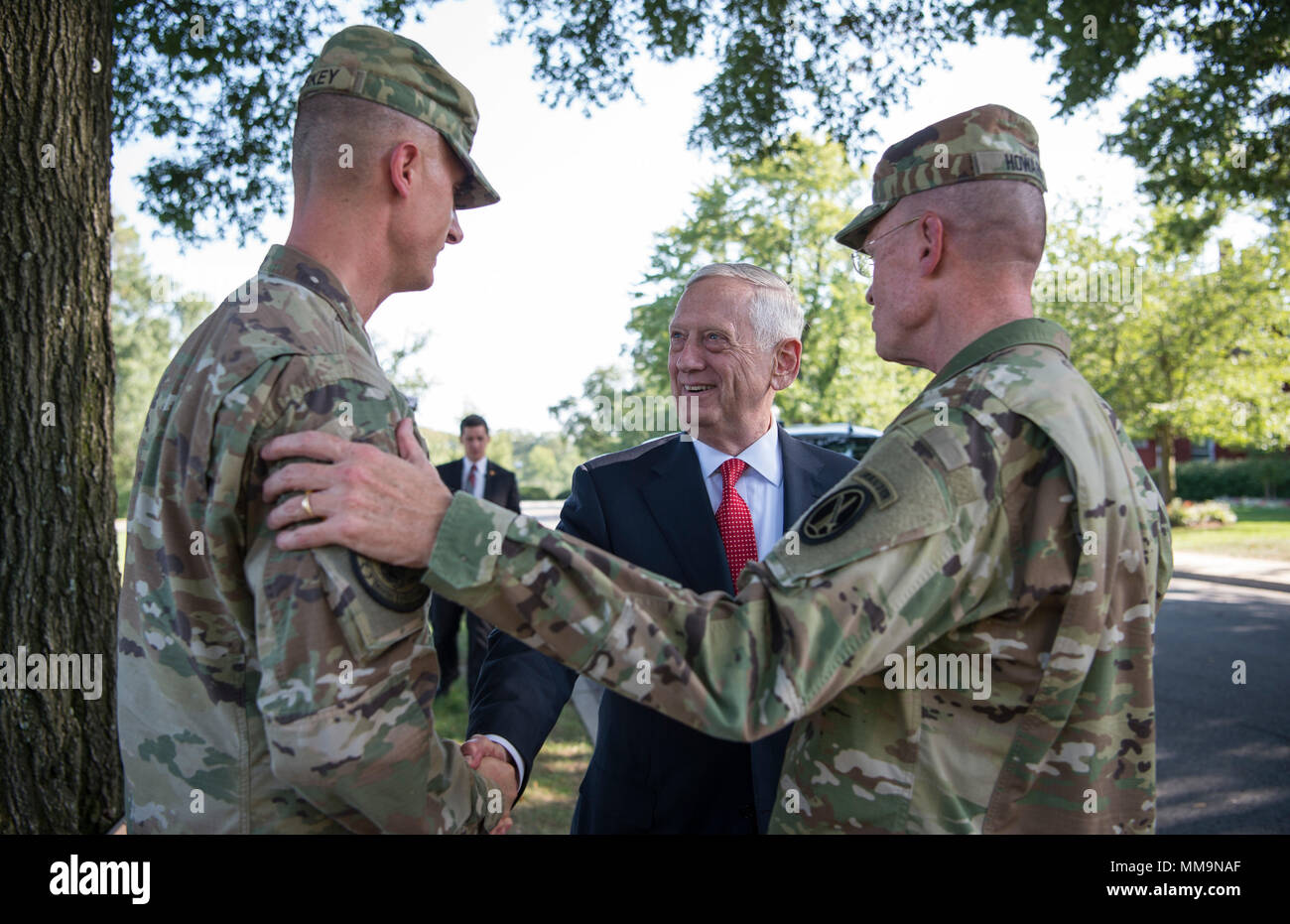 Secretary of Defense Jim Mattis greets Col. Jason Garkey, 3rd U.S ...