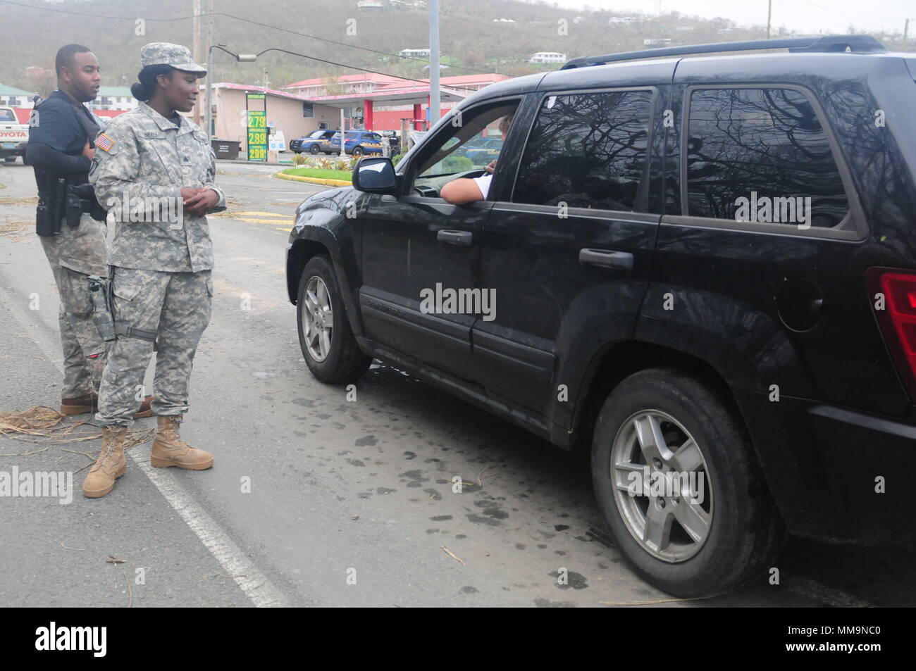 Sgt. Laverne Neale, 661st Military Police Detachment assists Virgin ...
