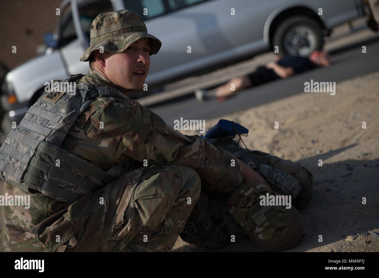 Senior Airman Elijah Rosado triages simulated wounds on U.S. Air Force ...