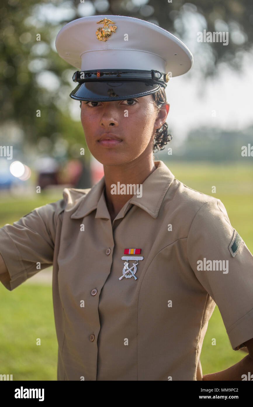 U.S. Marine Corps Pfc. Lydia Borrasso, honor graduate for Platoon 4035 ...