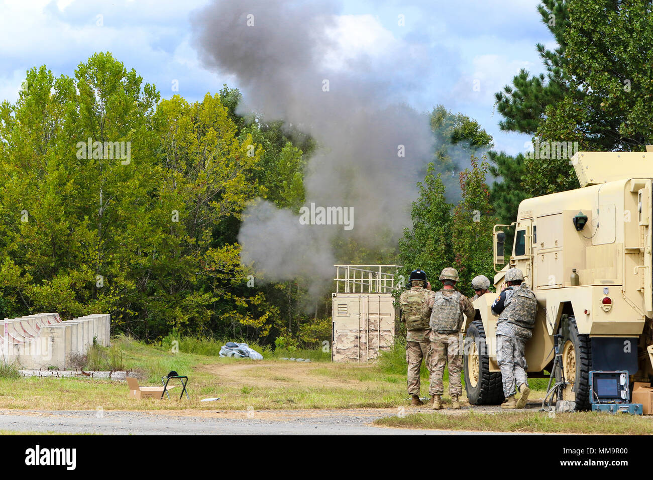 Competitors and observer-controllers of the protection works lane watch ...