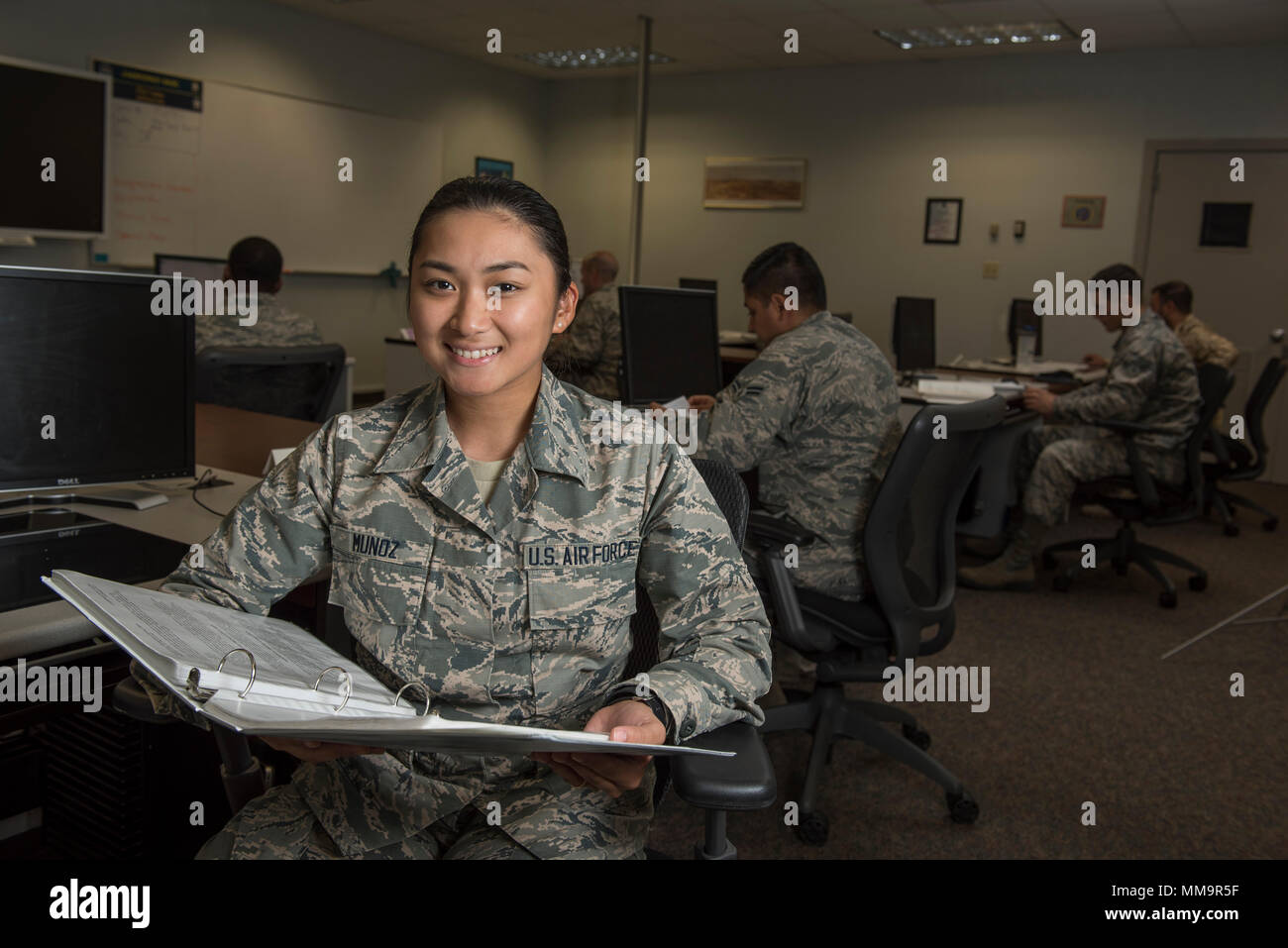 Airman Meekoly Munoz, 363rd Training Squadron maintenance management analysis student, is a ...