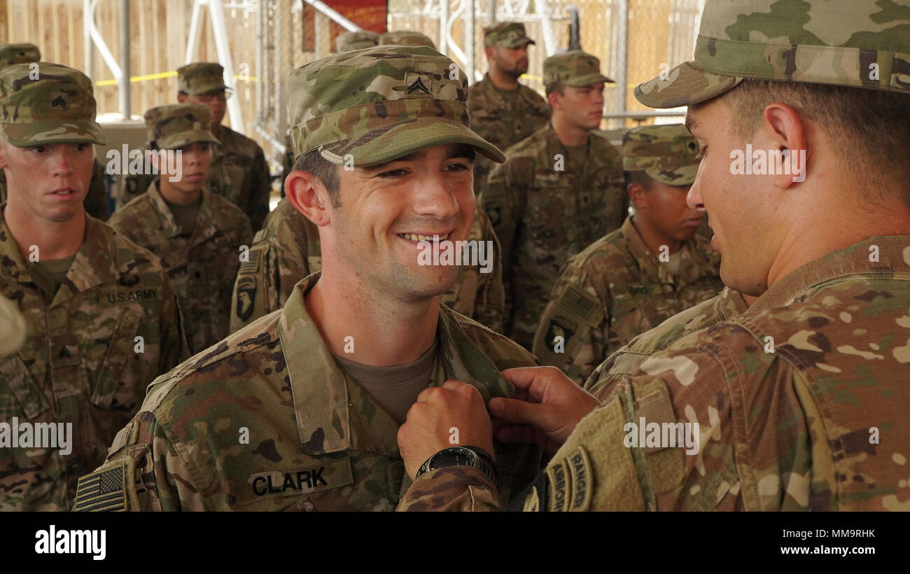 U.S. Army Specialist Joseph Clark, with 2nd Platoon, Bravo Company, 1 ...