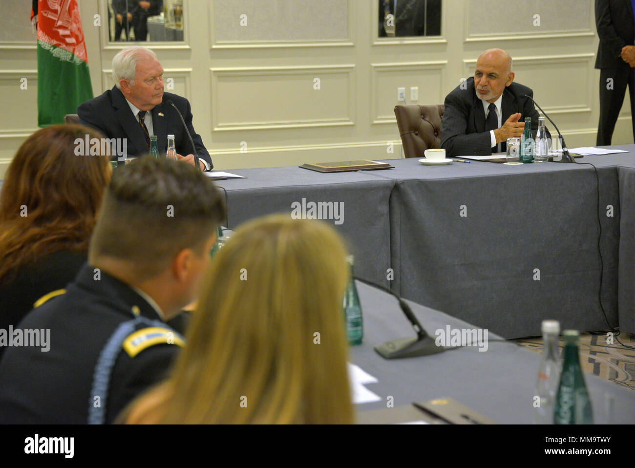 Afghanistan President Ashraf Ghani Ahmadzai (right) and Thomas G ...