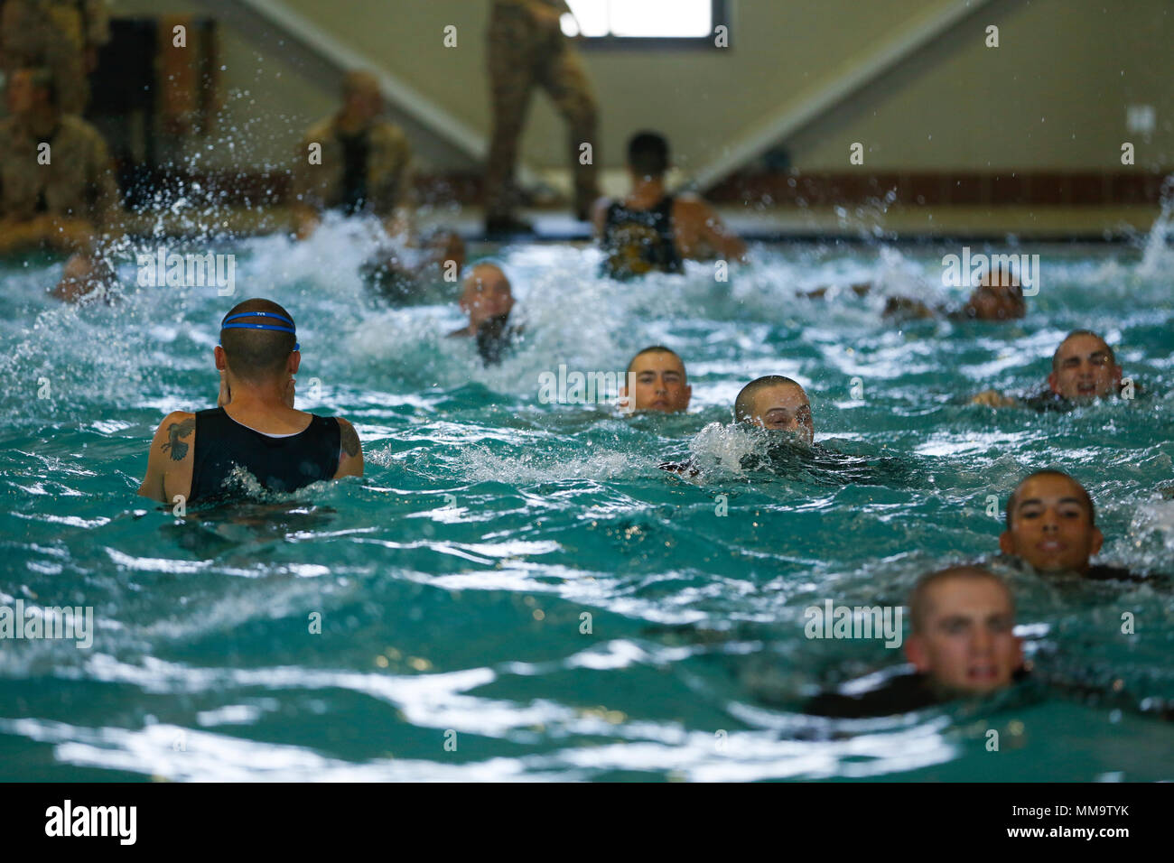U.S. Marine Corps Recruits with Alpha Co., First Battalion, Recruit ...