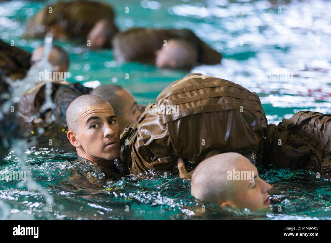 U.S. Marine Corps Recruits with Alpha Co., First Battalion, Recruit ...