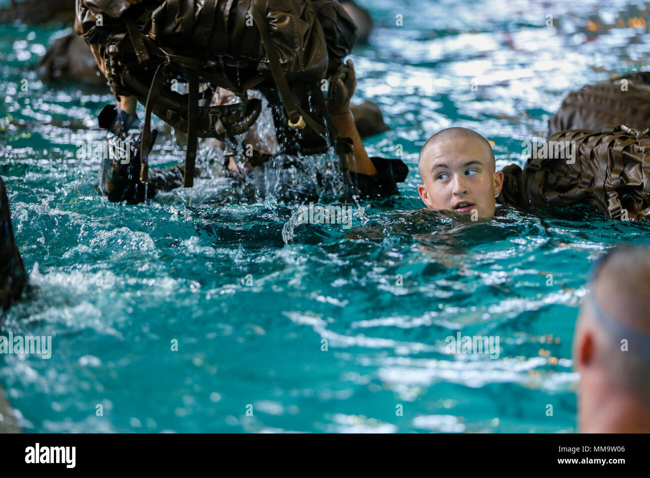 U.S. Marine Corps Recruits with Alpha Co., First Battalion, Recruit ...