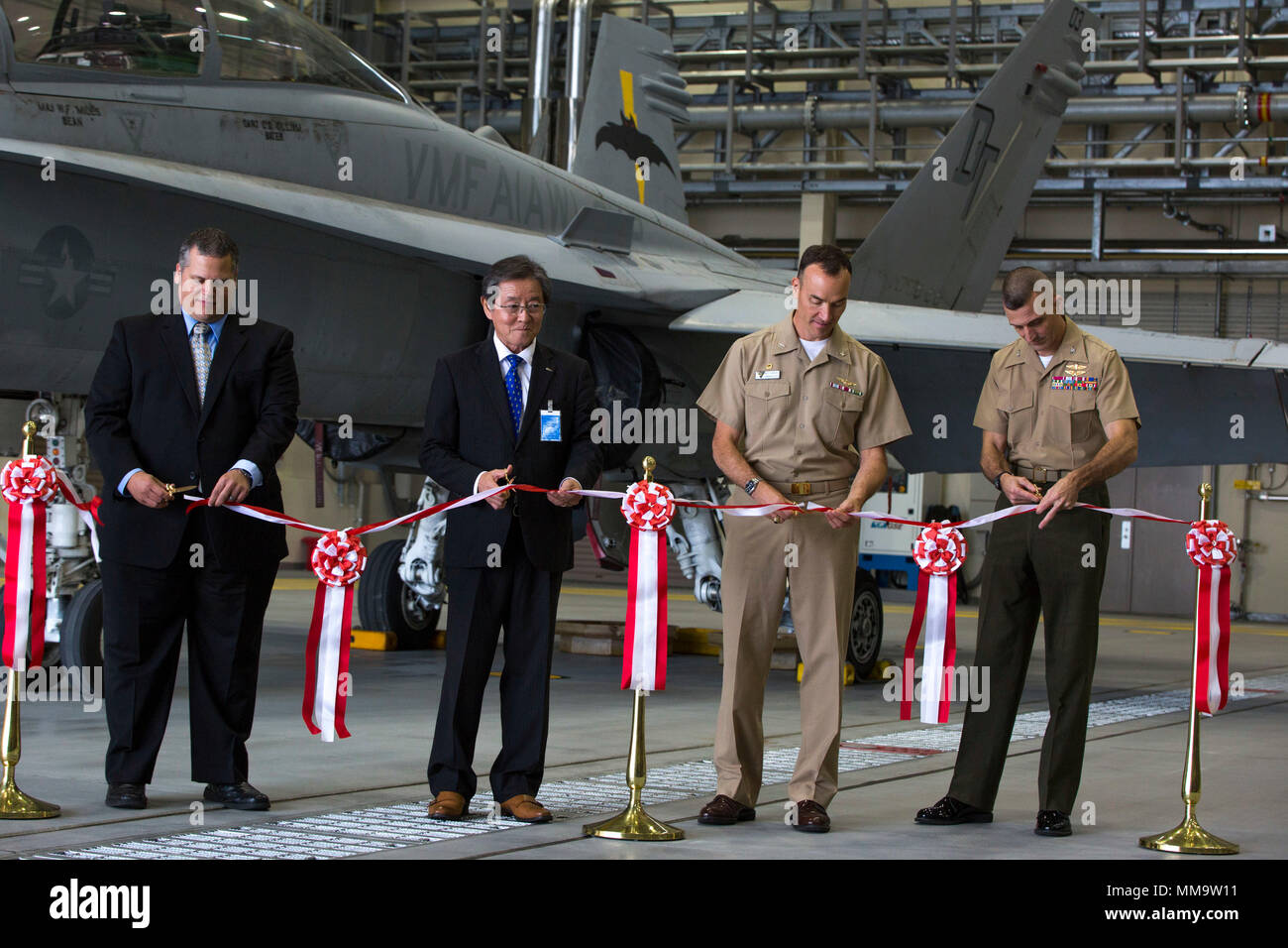 From left to right, James Bock, F/A-18 Super Hornet planned maintenance ...