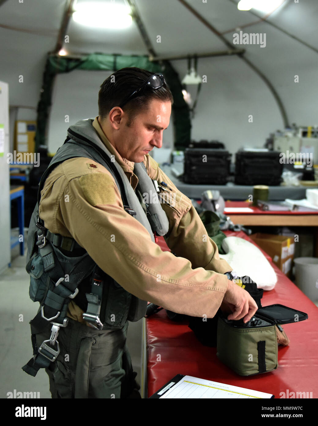 Maj. “Bullet,” F-22 Raptor pilot with the 27th Expeditionary Fighter ...