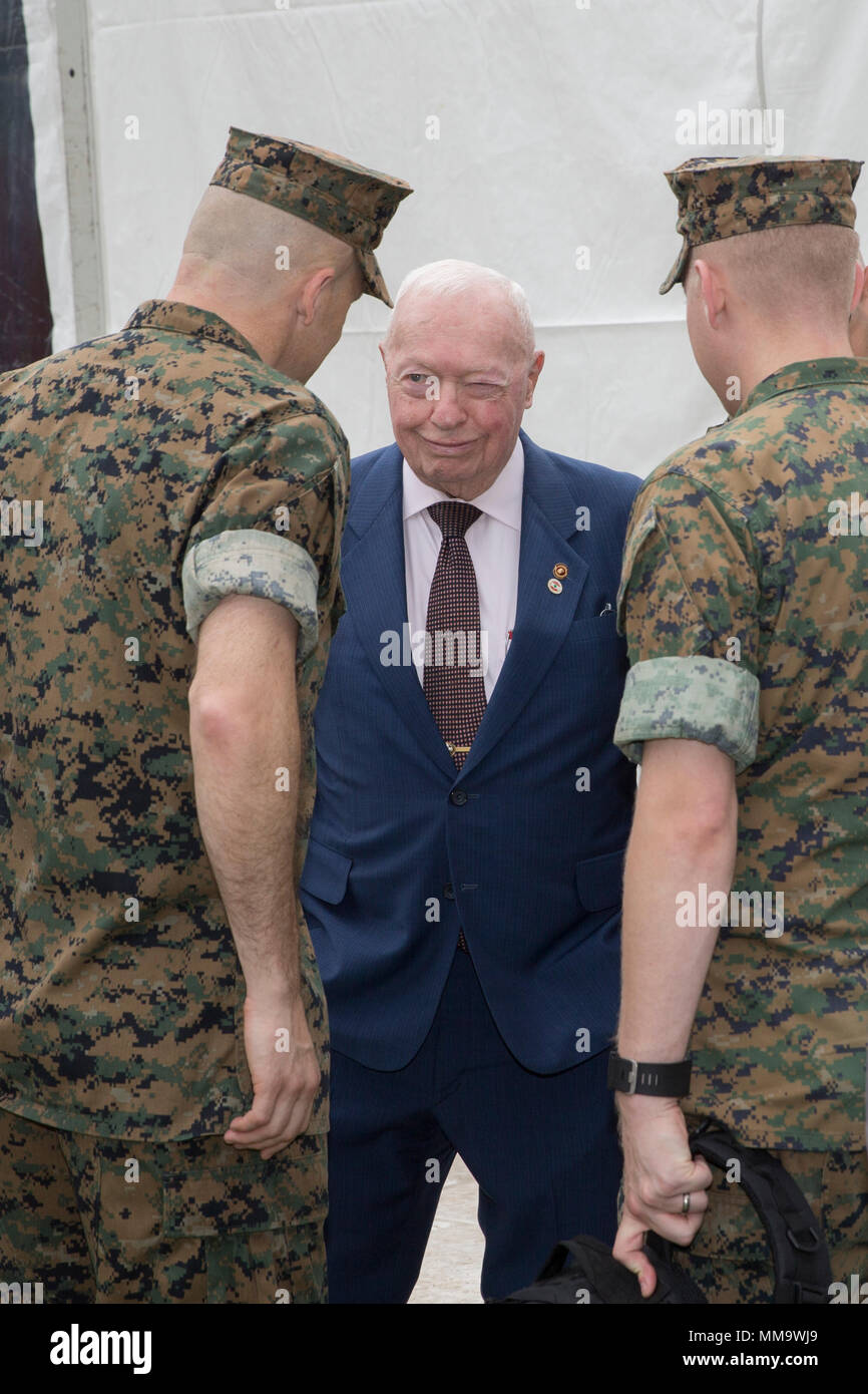 29th Commandant of the Marine Corps Gen. Alfred M. Gray, center, speaks ...