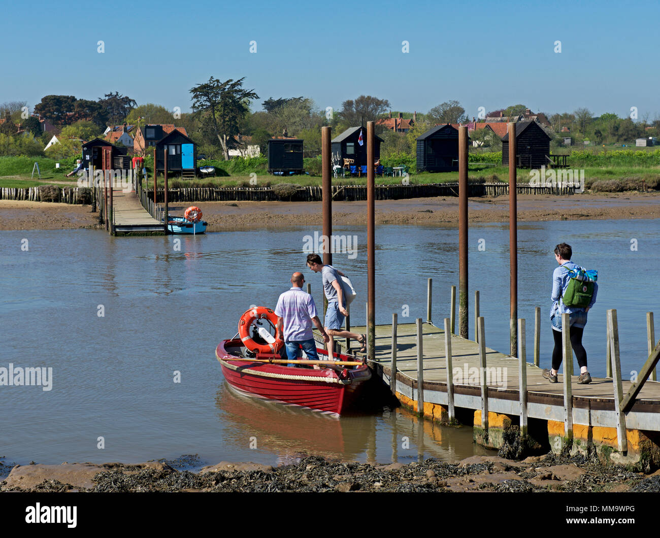 Ferry boar from Walberswick to Southwold harbour, Suffolk, England UK ...