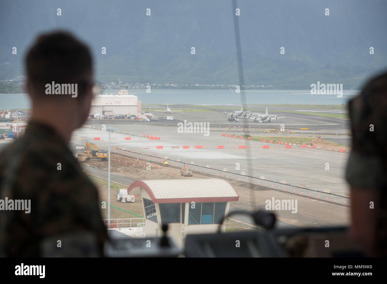 An air traffic controller with Marine Corps Air Station Kaneohe Bay ...