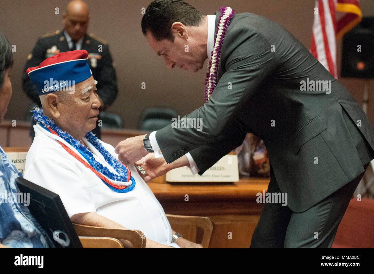 Guillaume Maman, Honorary Consul of France, awards Mr. Harold Afuso ...