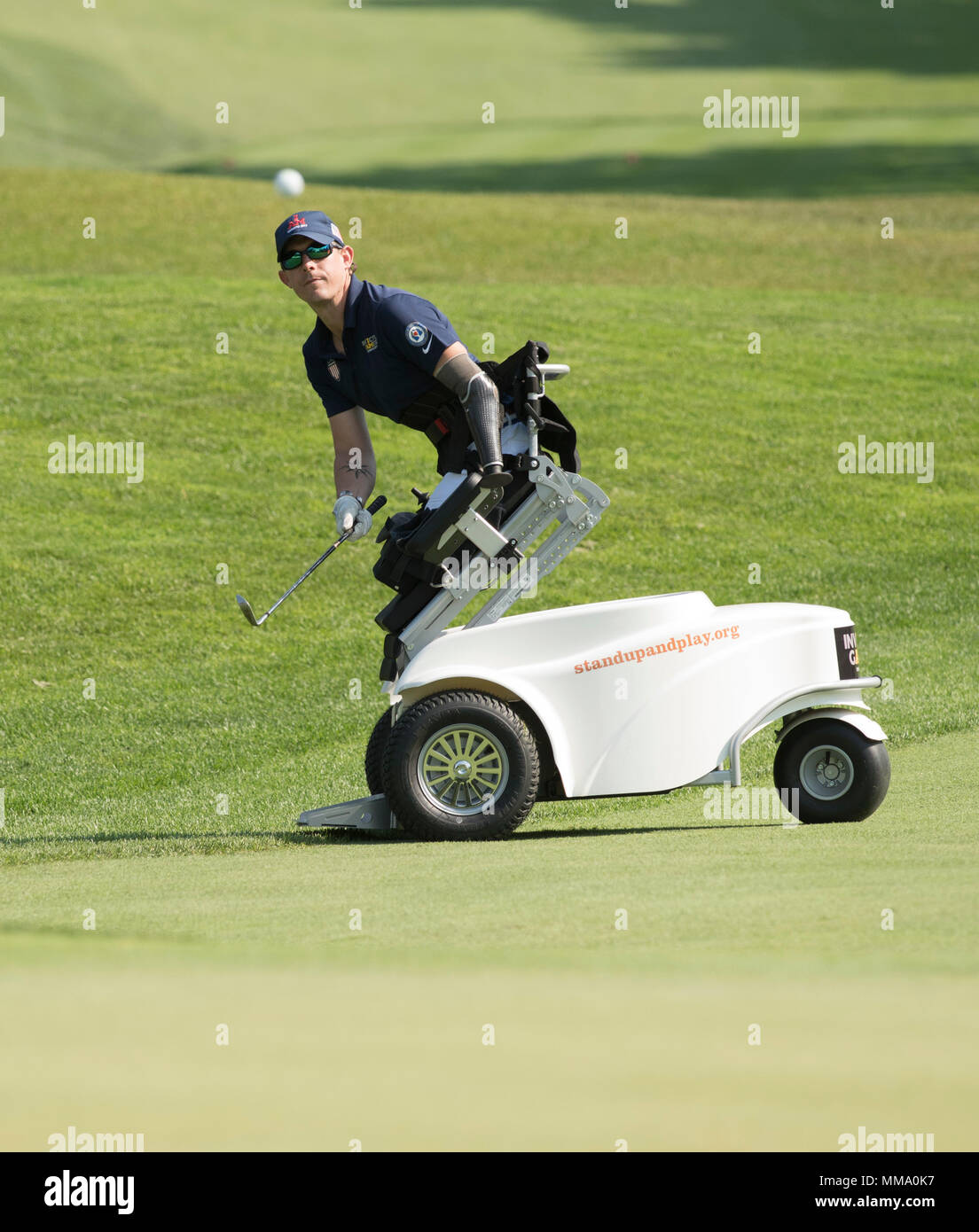 Marine Corps veteran Sgt. Michael Nicholson competes in Golf at St ...