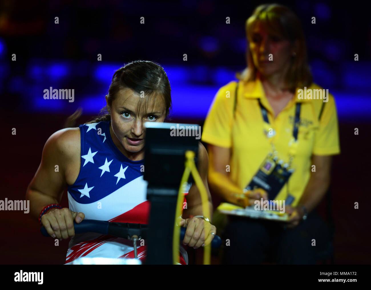 U.S. Air Force Capt. Christy Wise, 2017 Team U.S. captain, pulls with ...