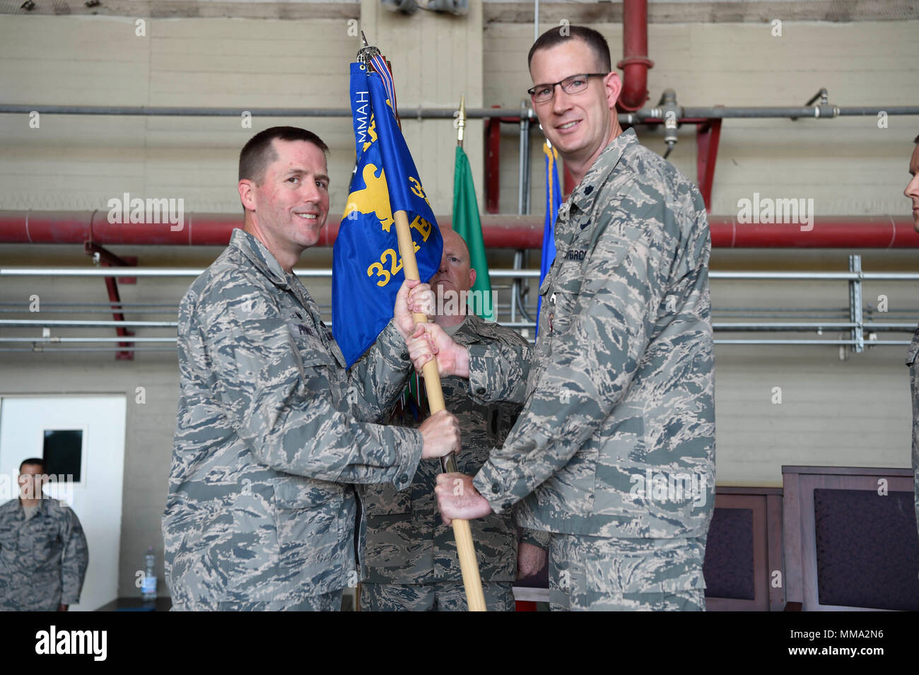 Col. Cameron Pringle (left), 409th Air Expeditionary Group commander ...