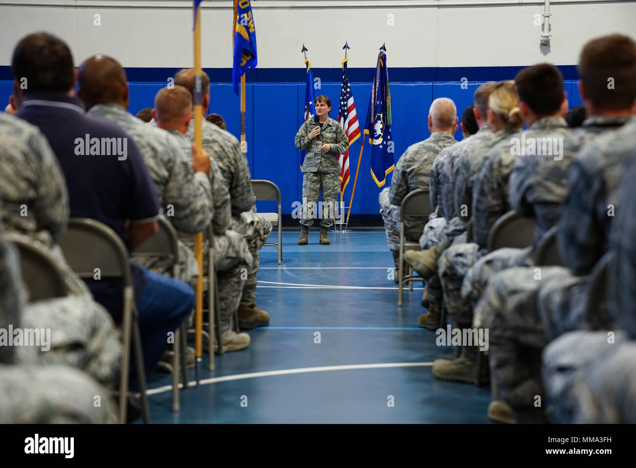 Col. Jennifer Grant, 50th Space Wing commander, explains the wing’s new ...