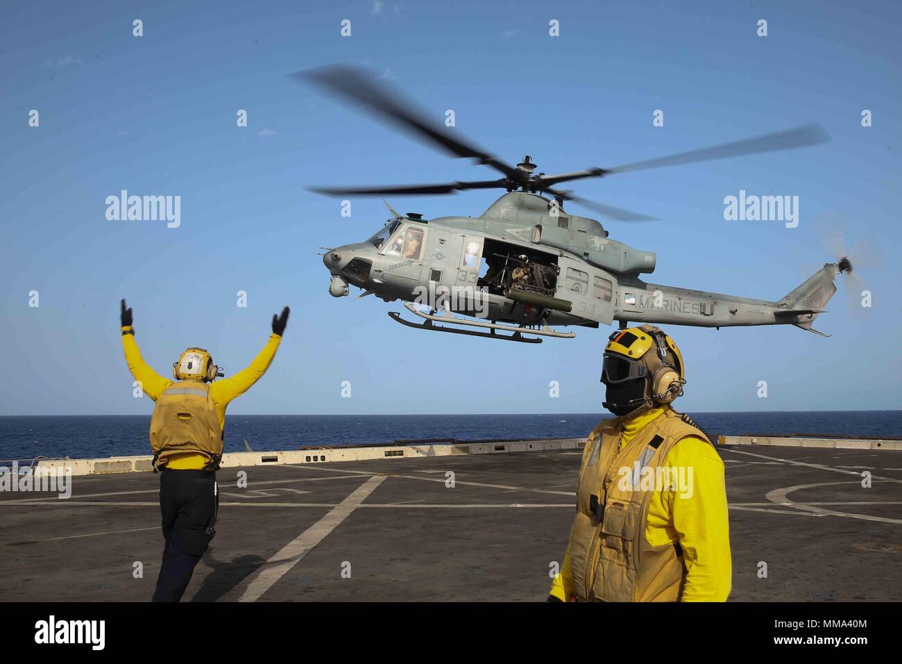 170920-M-CK339-082 MEDITERRANEAN SEA (Sept. 20, 2017) A UH-1Y Huey ...