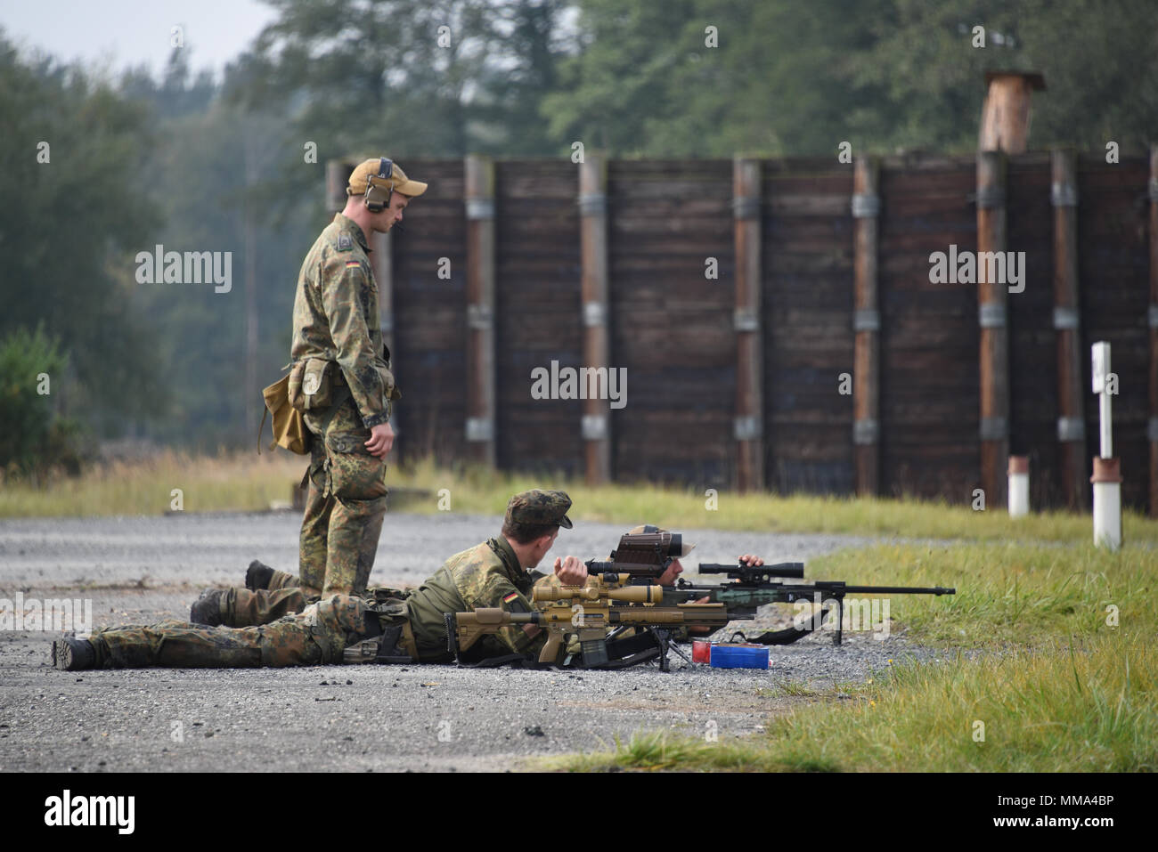 German soldiers conduct the advanced marksmanship task during the ...