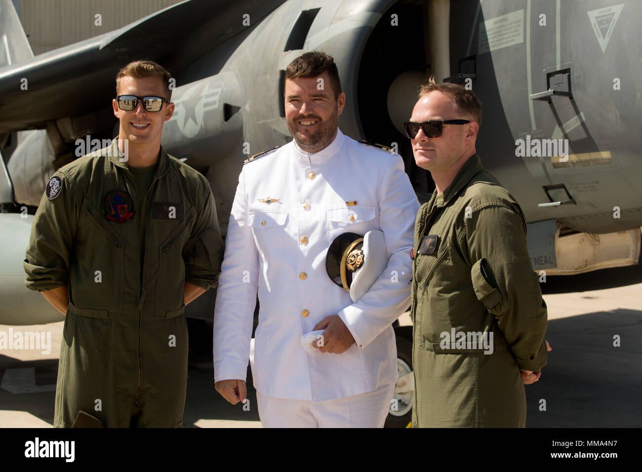 Captains Eric A. Scheibe, right, and Steven W. Pruitt, AV-8B II Harrier ...