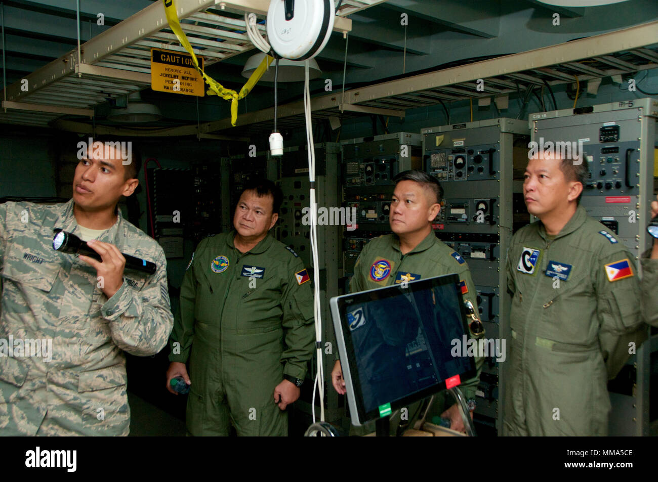 U.S. Air Force Staff Sgt. Bleys Wright, an RF transmission systems ...
