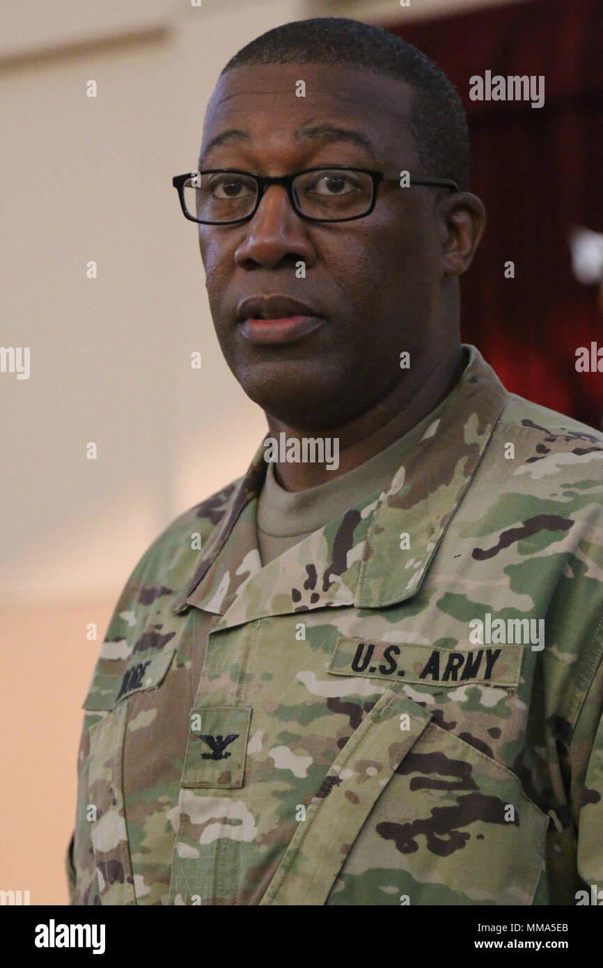 Col. James Moore, 593rd Expeditionary Sustainment Command commander ...