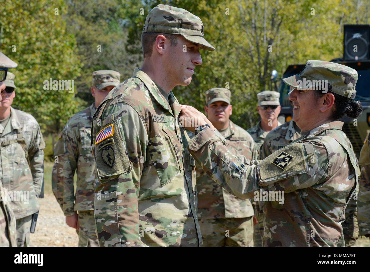 LTC Estee Pinchasin awards Outgoing Commander CPT Lawrence Griffith ...