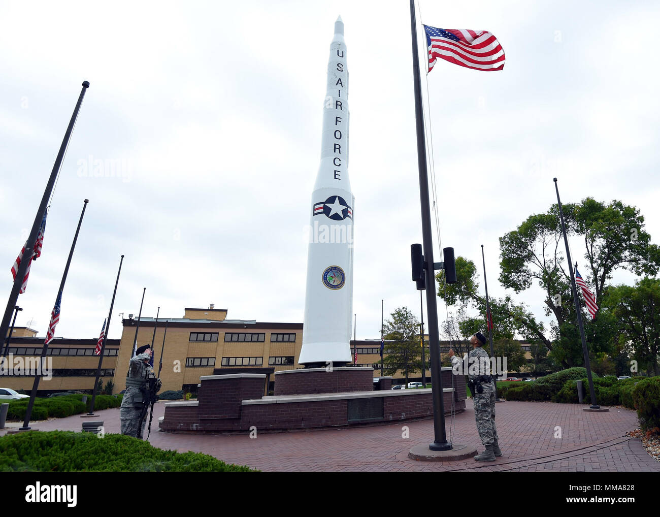 U.S. Air Force Staff Sgt. Matthew Carter renders honors as Staff Sgt ...