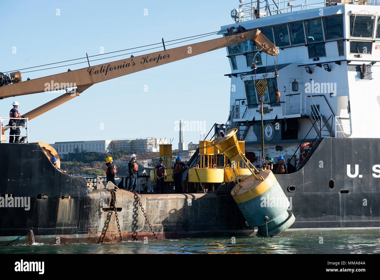 Crewmembers of the Coast Guard Cutter George Cobb, a 175-foot coastal ...