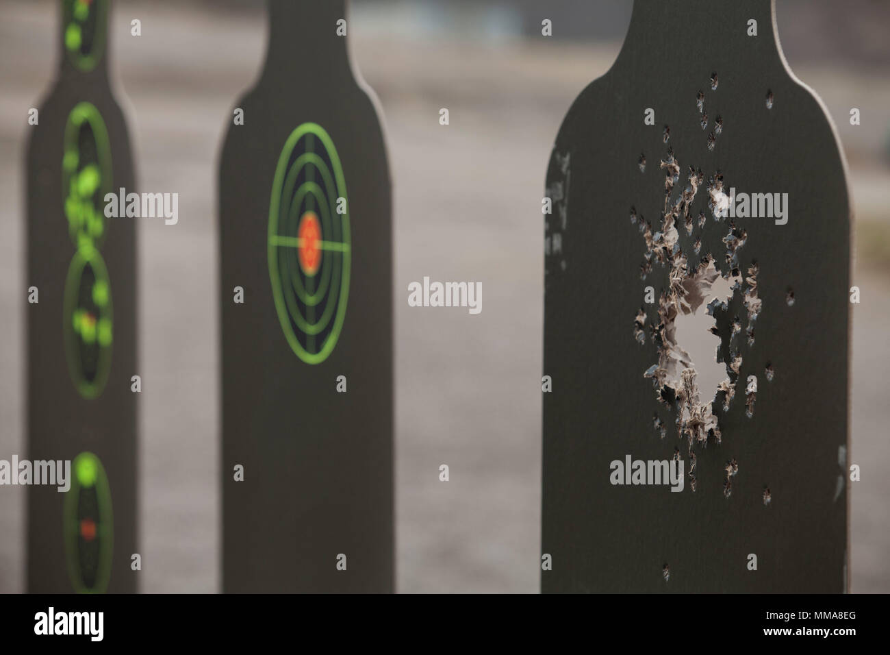 Target silhouettes are used during a recreational fire, Marine Corps ...