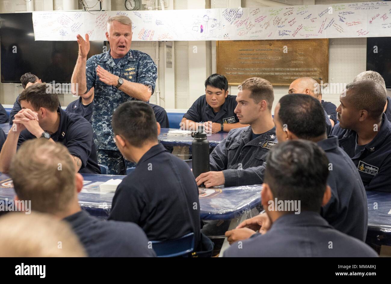 170928-N-OU129-148 SINGAPORE (September 28, 2017) Vice Adm. Tom Rowden ...