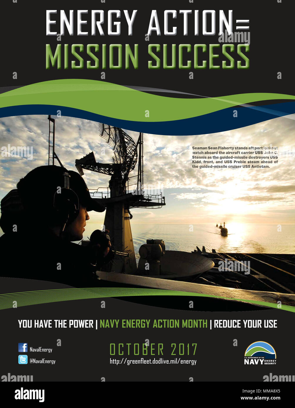 Poster recognizing Energy Action Month 2017 as the Navy leverages ...