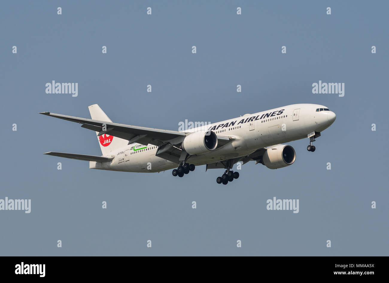 Bangkok, Thailand - Apr 23, 2018. A Boeing 777 aircraft of Japan ...