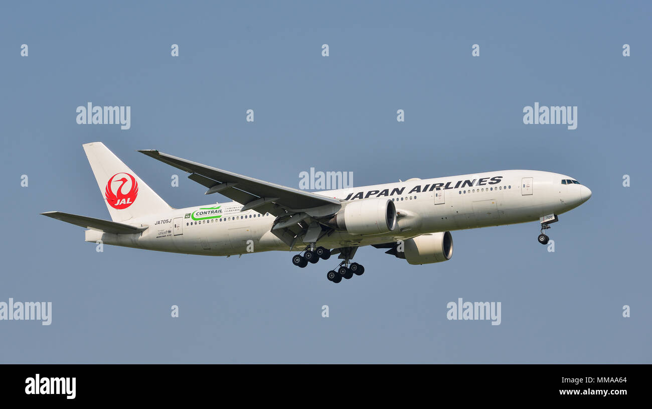 Bangkok, Thailand - Apr 23, 2018. A Boeing 777 aircraft of Japan ...
