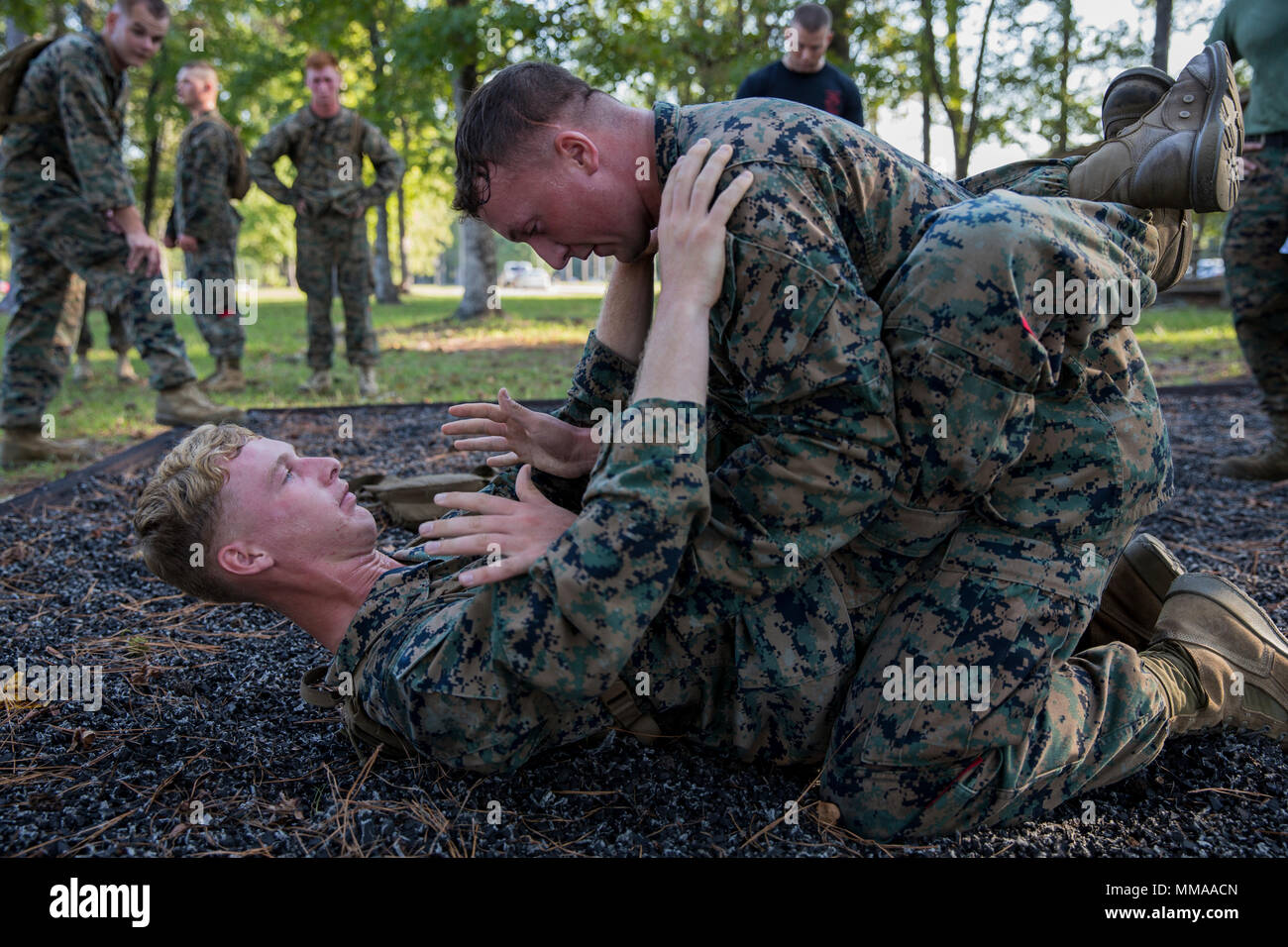 U.S. Marine Corps Lance Cpl. Tristan Martin, left, and Private First ...